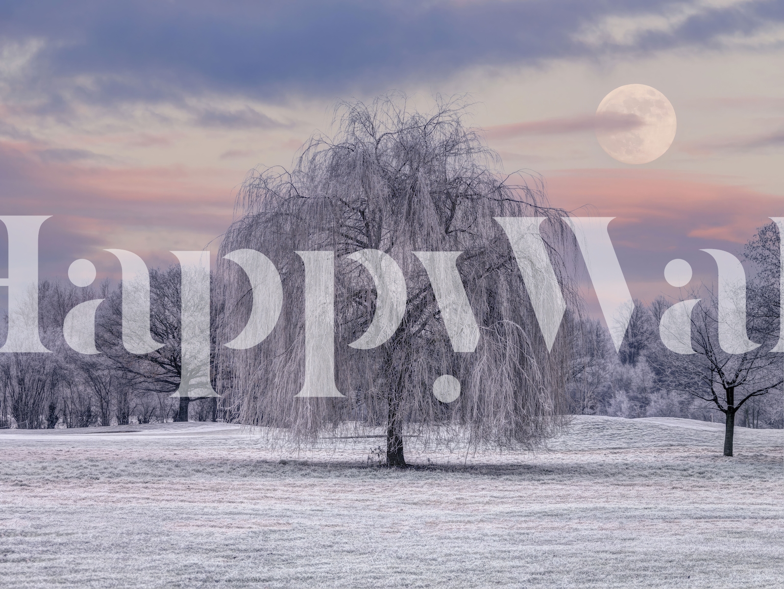 Frosty Tree Wallpaper for Cozy Interiors