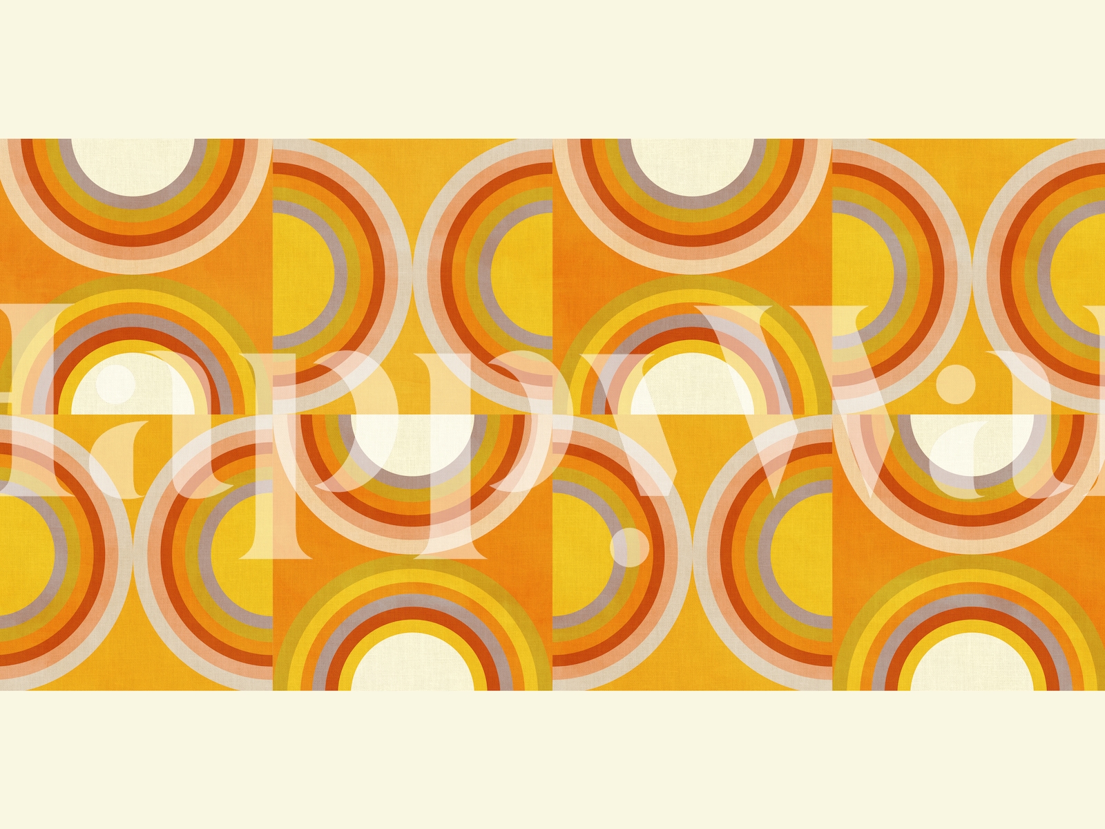 Geometric Arcs Sun Bordered Wallpaper - Buy Online at Happywall