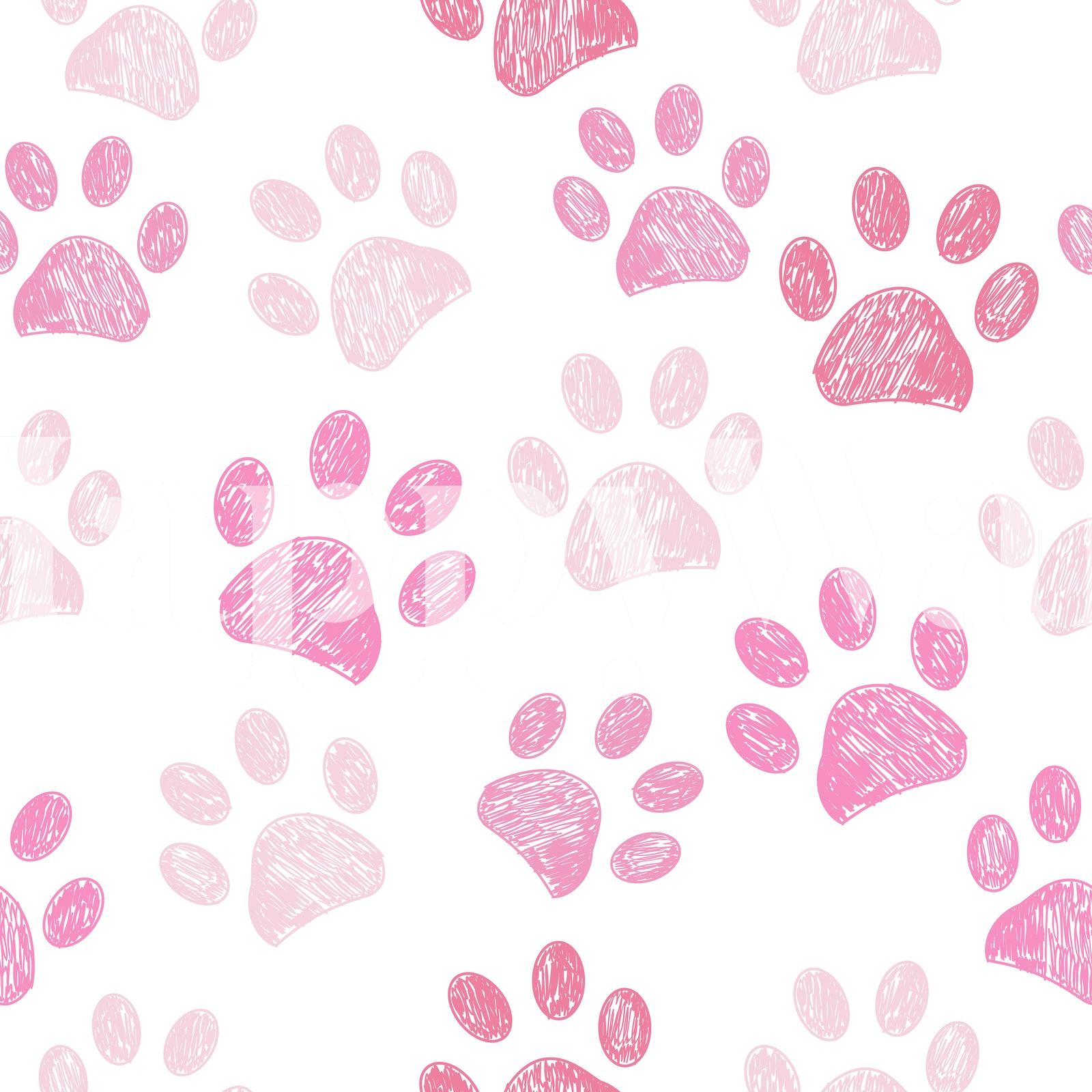 Pink Paw Print Wallpaper for Kids' Rooms