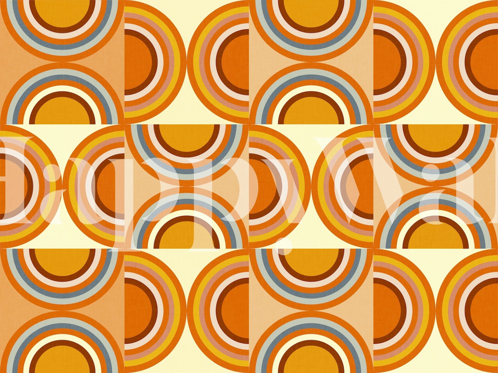 Buy Geometric Half Circles Retro Wallpaper Online | Happywall