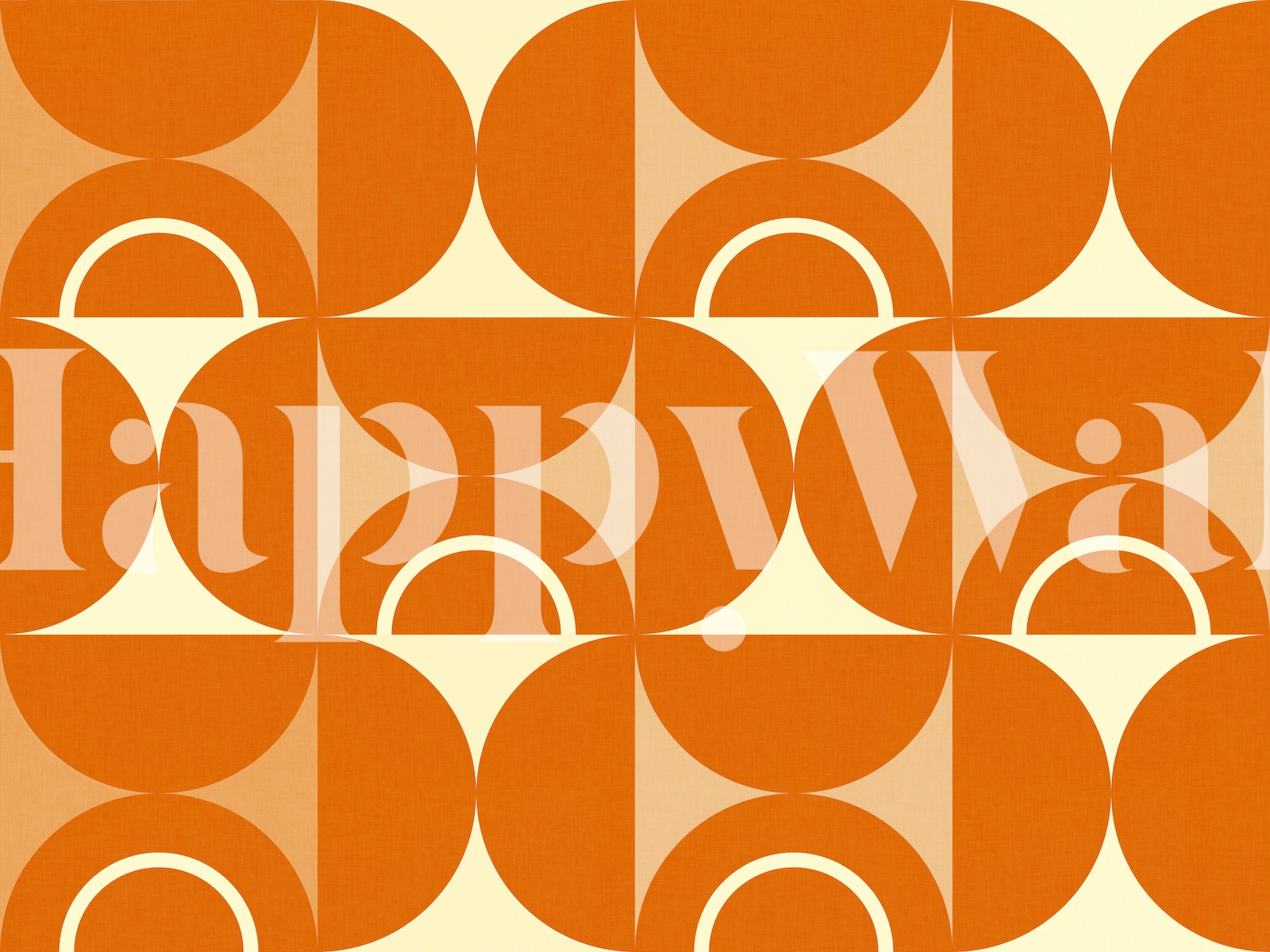 Mid-Mod Geometry Orange Wallpaper - Happywall