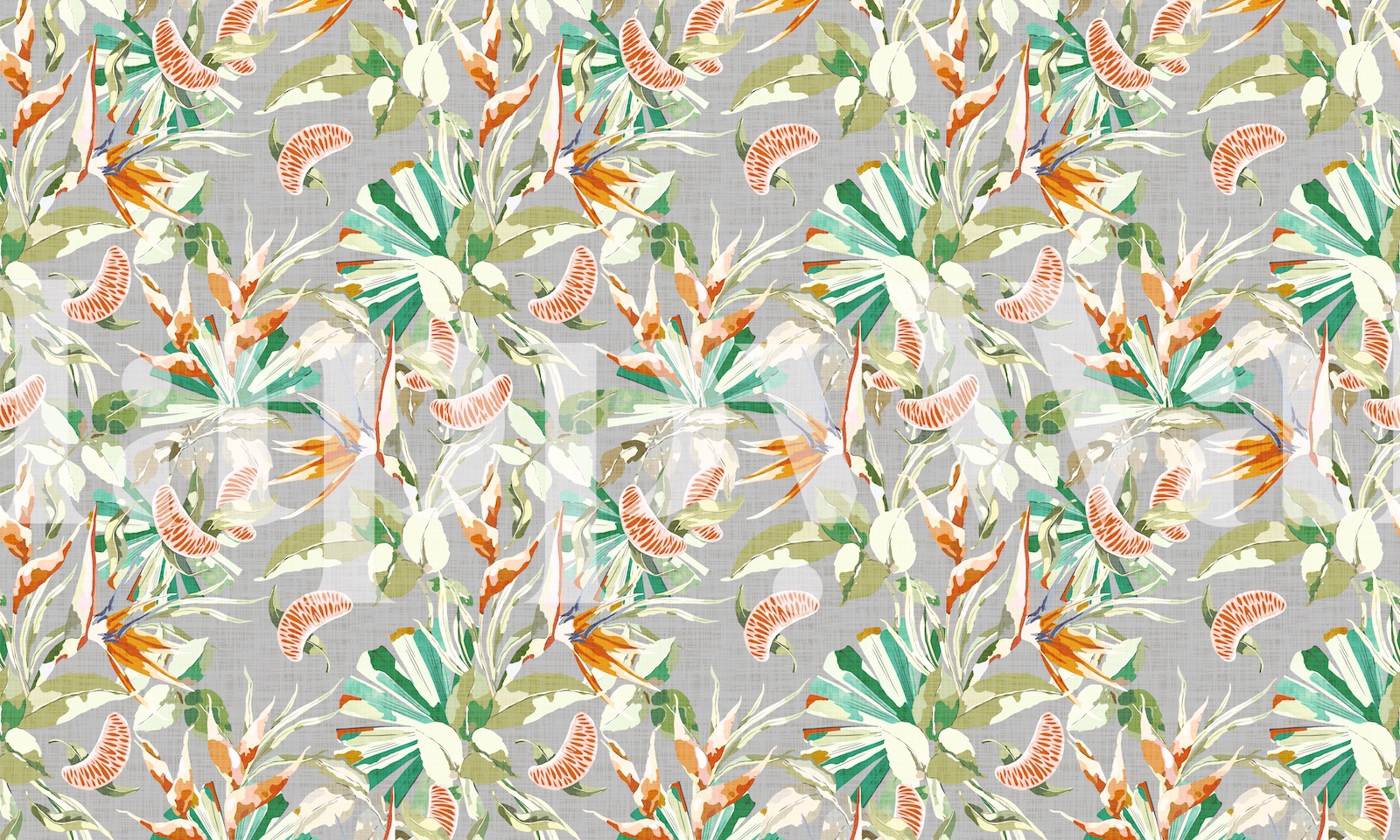 Buy Vibrant Orange in the Palms Jungle 201 Wallpaper | Happywall