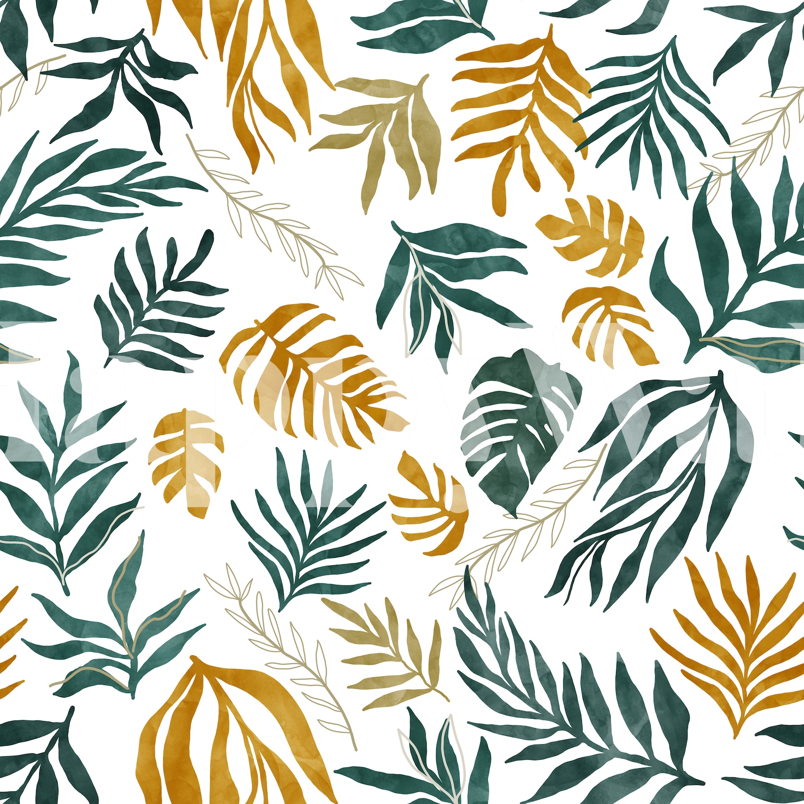 Leaves the Modern Jungle G Wallpaper | Happywall.com