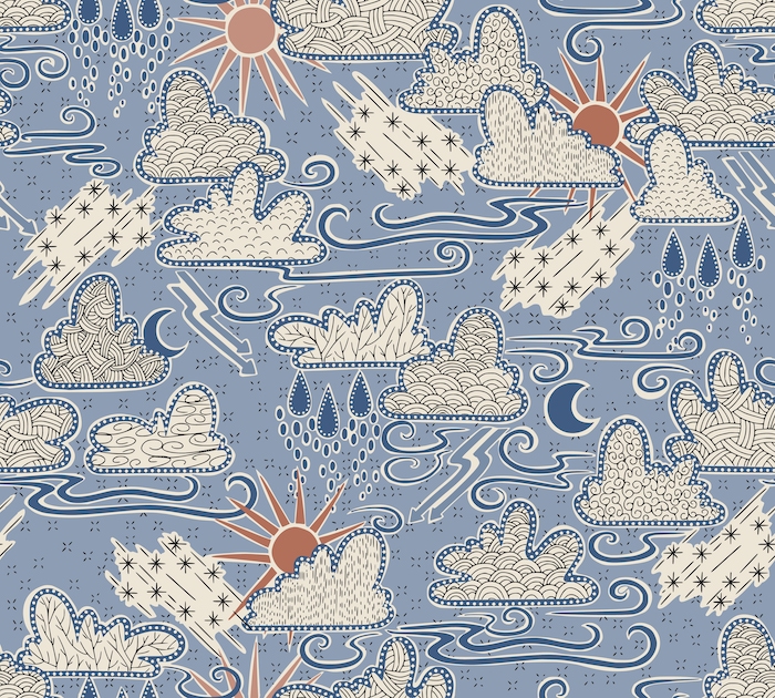 Indian Summer Sky Blue Wallpaper | Buy Online at Happywall.com