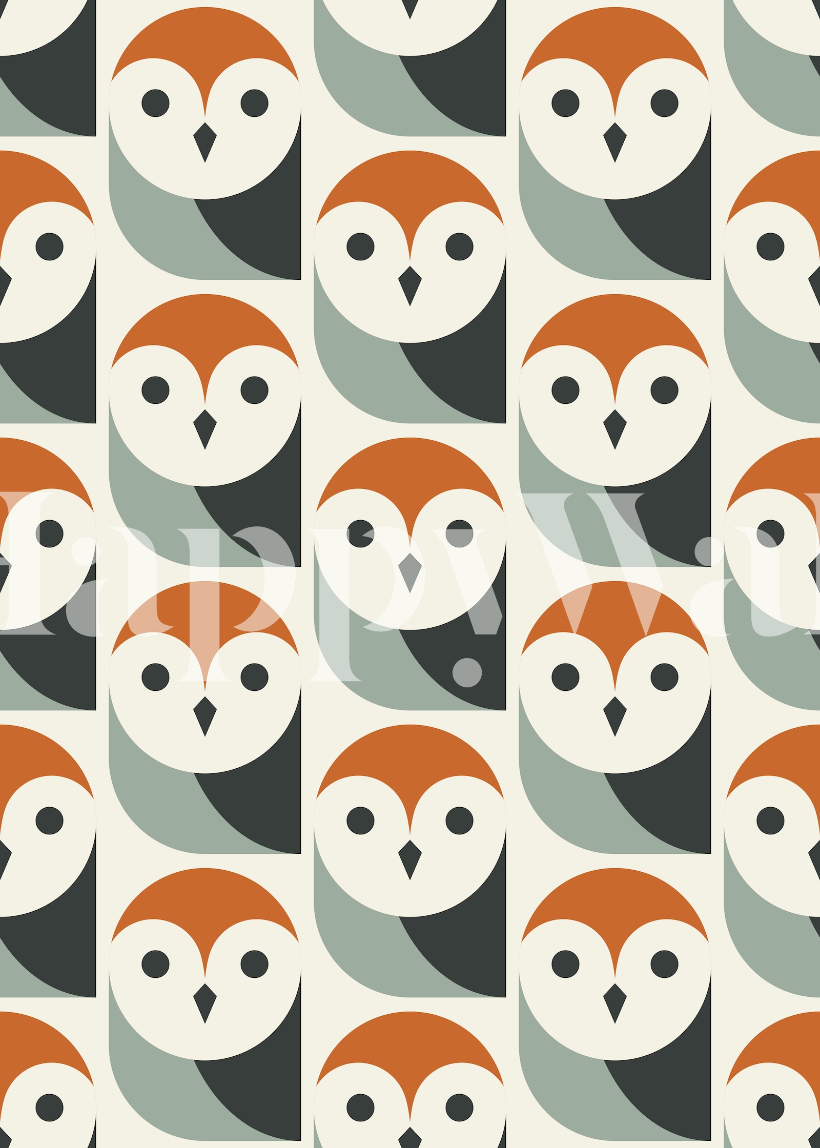 Modern Retro Owl Wallpaper