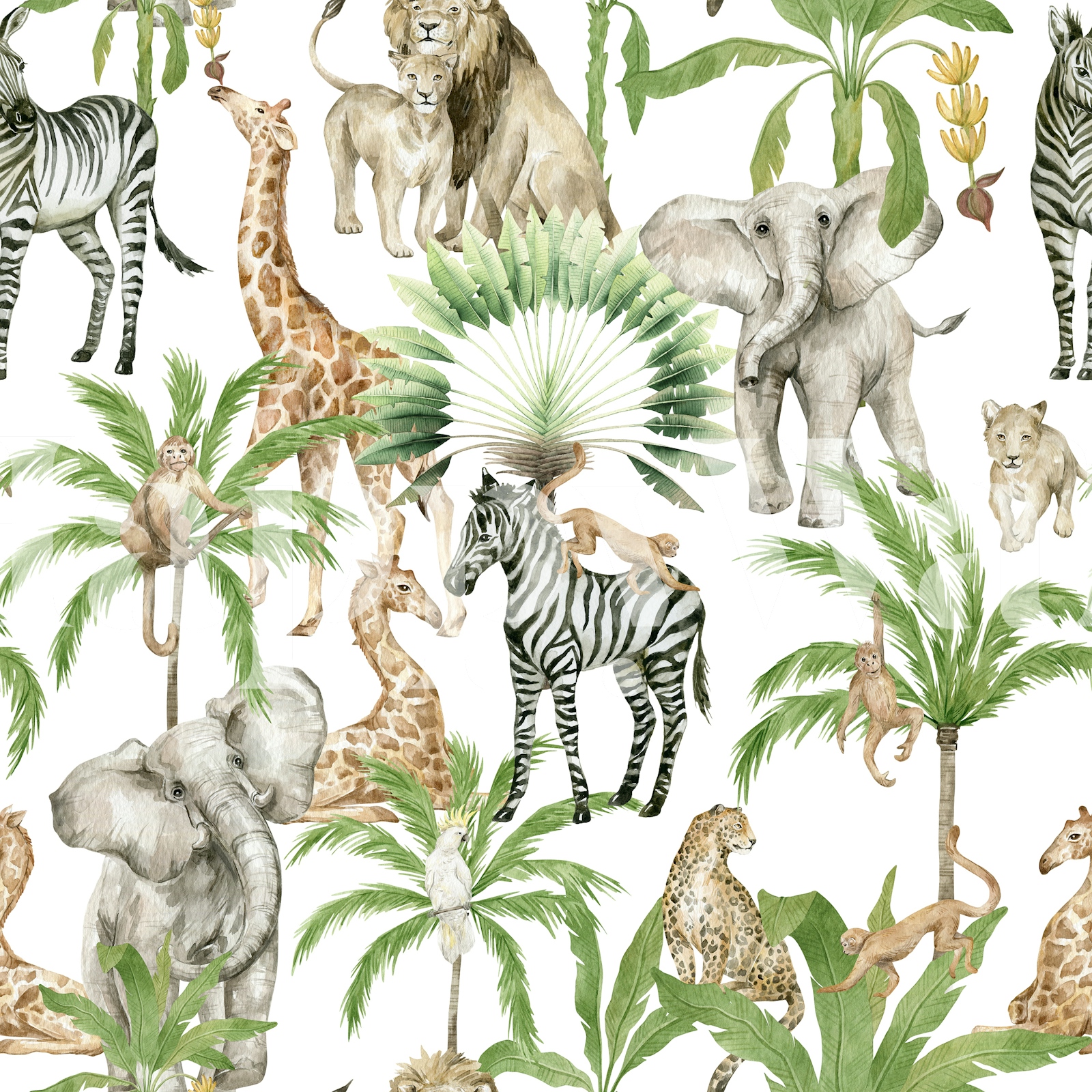 Happy Safari Jungle Animals wallpaper | Happywall