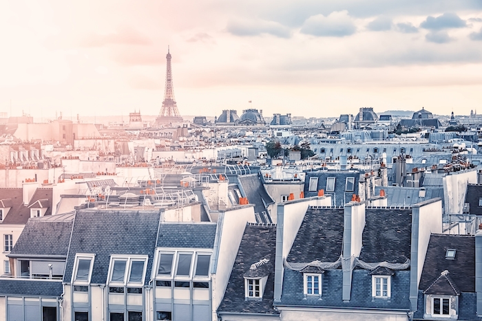 Paris Cityscape Rooftop Wallpaper