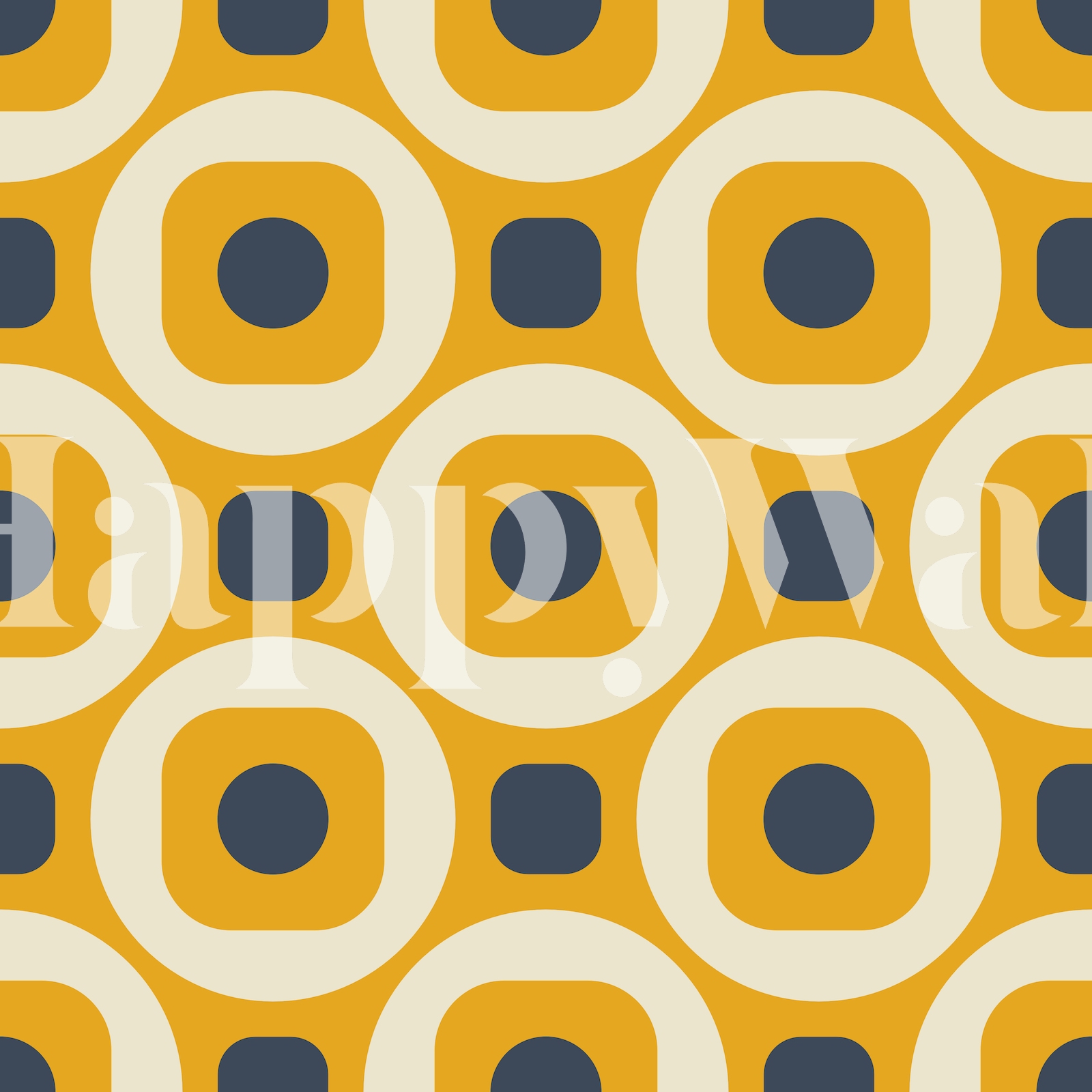 Retro Geometric Yellow Wallpaper for Modern Homes