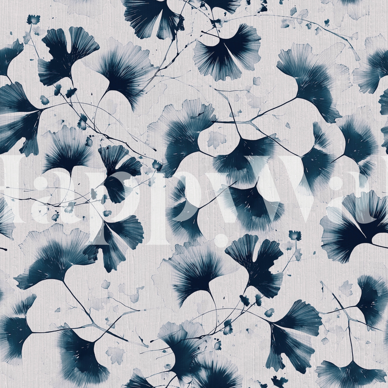 Blue Gingko Theme Wallpaper - Buy Online at Happywall