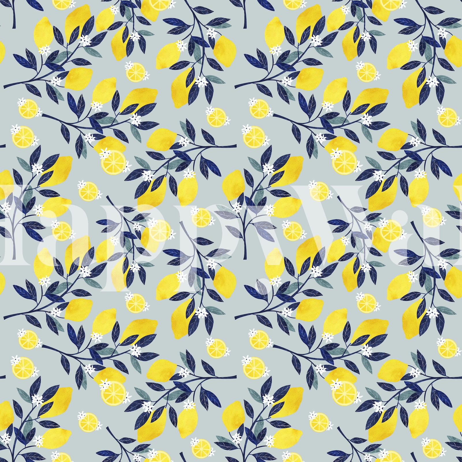 Buy Mediterranean Lemons Wallpaper | Happywall