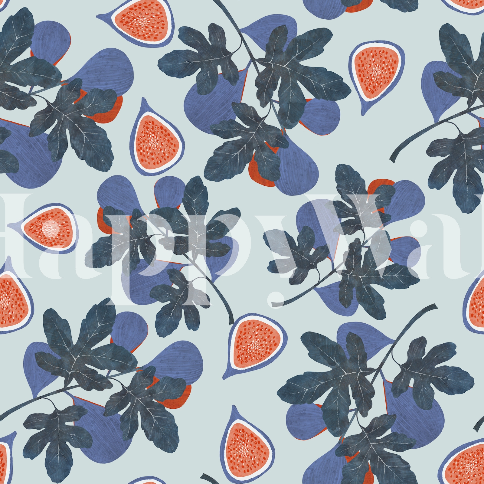 Fig Tree Branch Floral Wallpaper