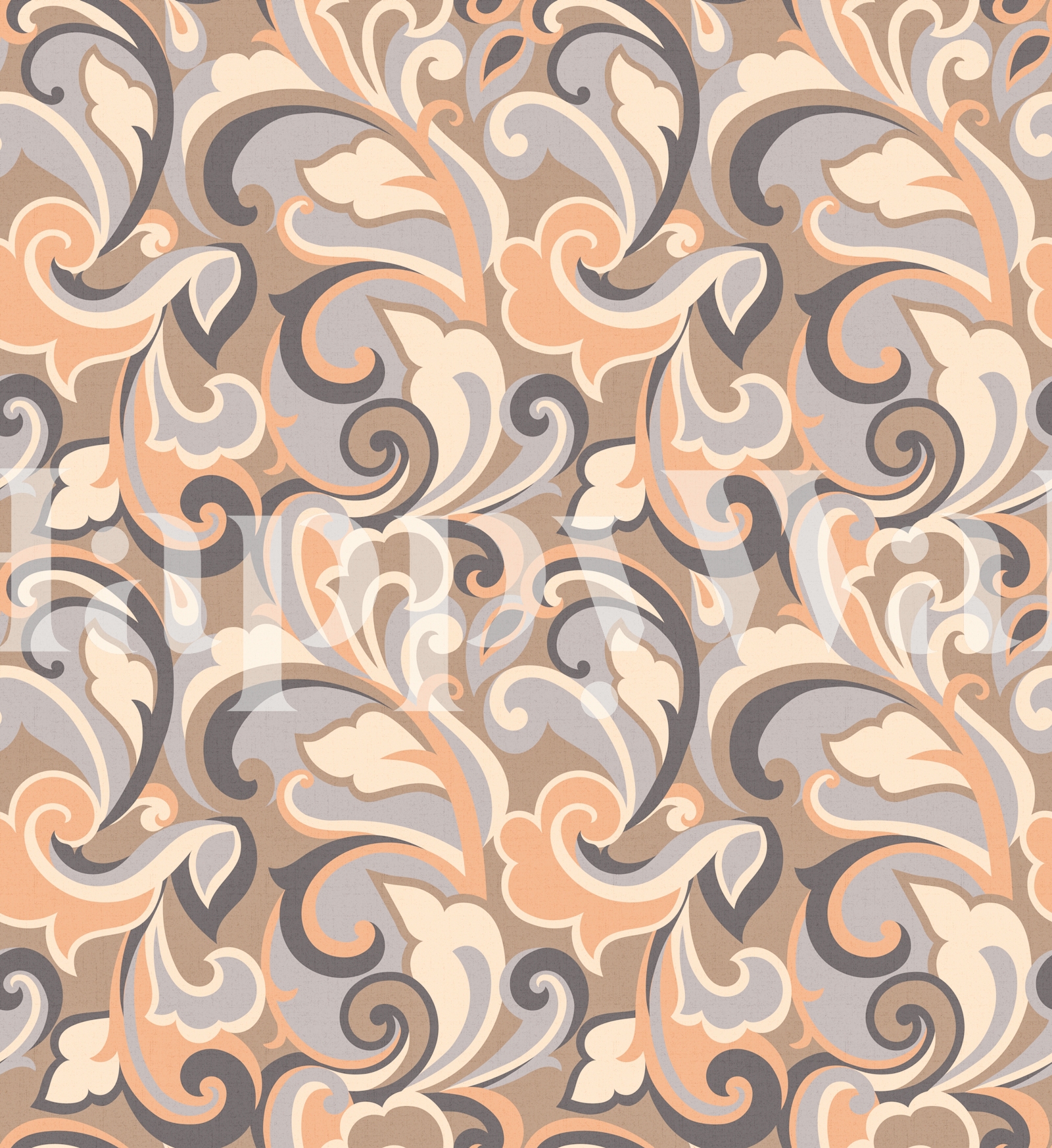 1970s Swirls Neutral Wallpaper - Happywall.com