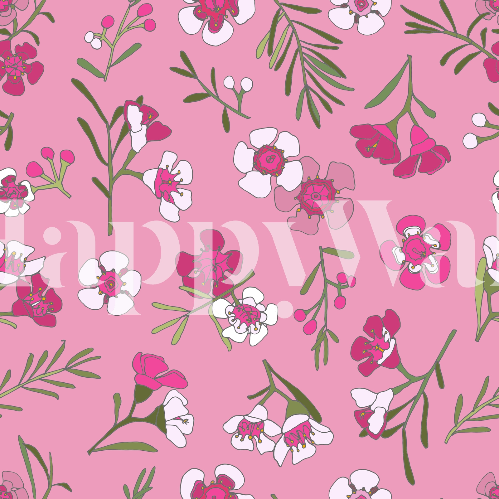 Pink Floral Wallpaper for Bedroom
