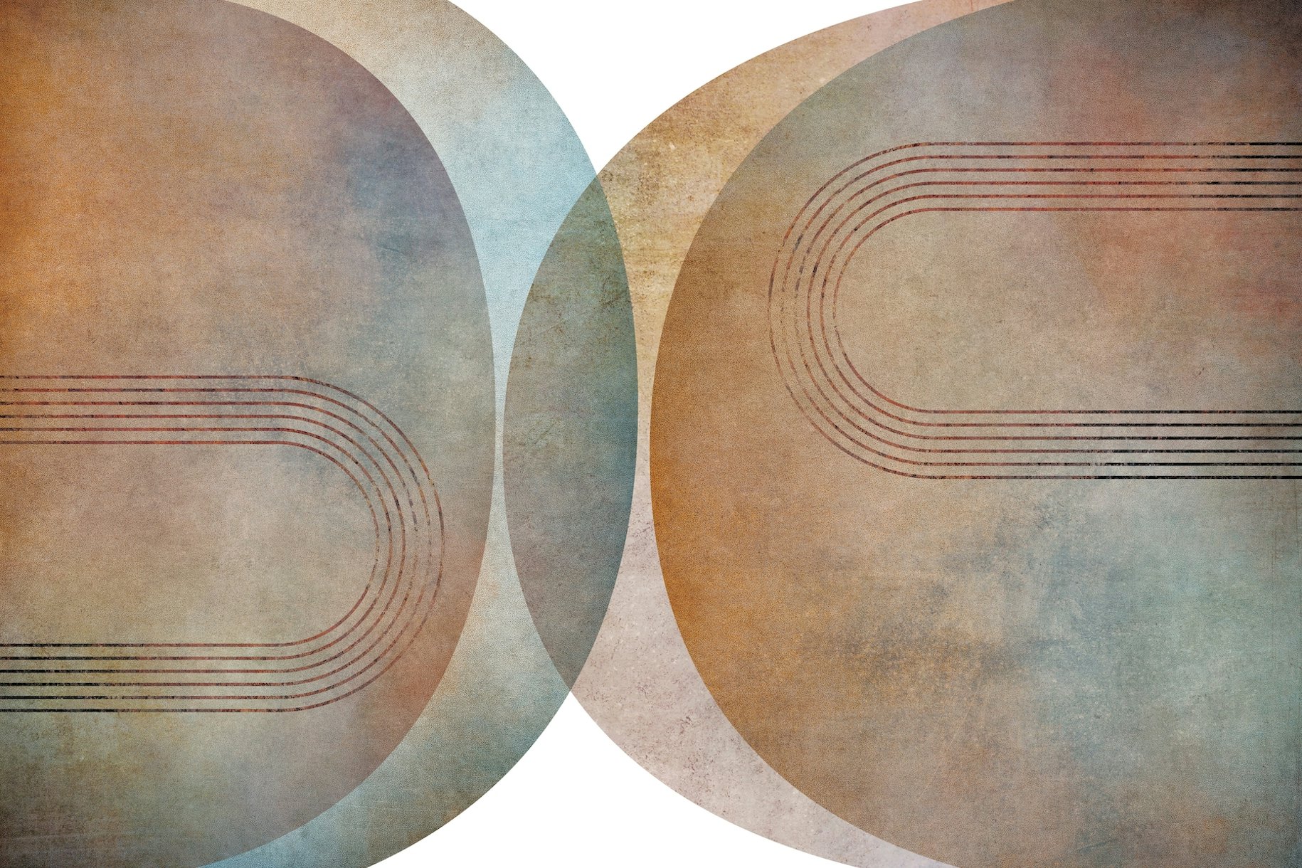 Modern Mid Century Curves wallpaper - Free shipping | Happywall