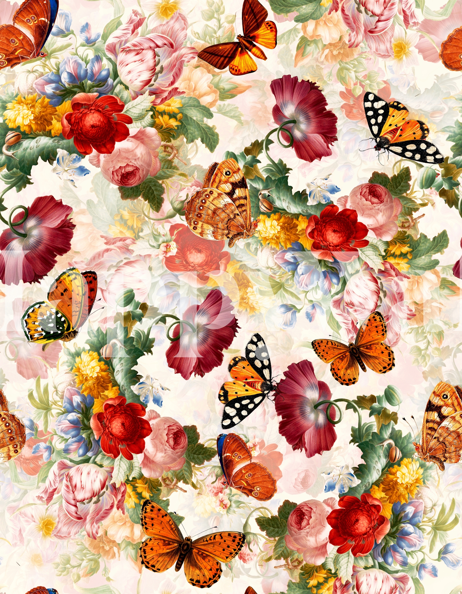 Flemish Baroque Opulent Flower Bouquets Wallpaper - Buy Online