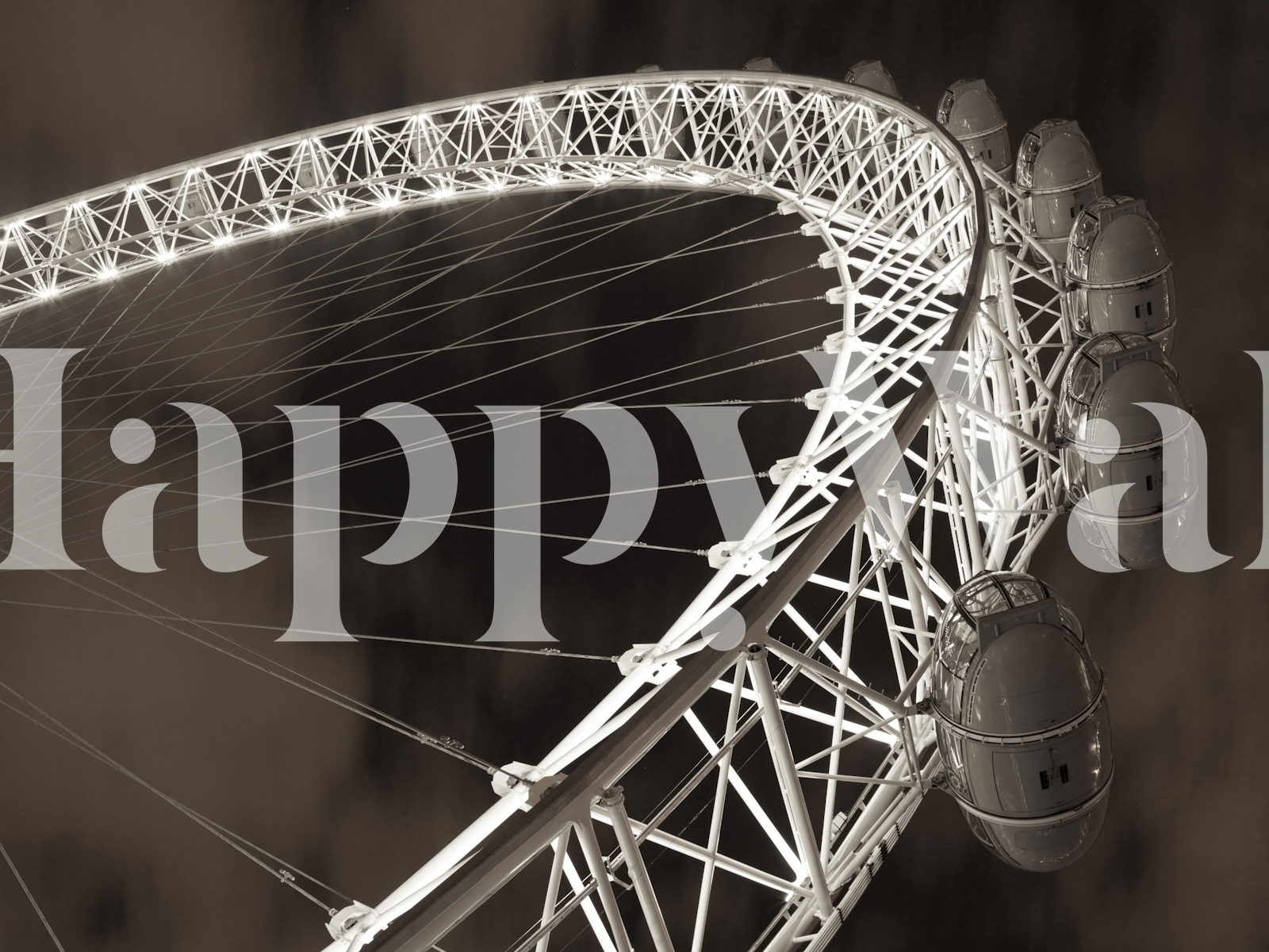 Black and White London Eye Wallpaper