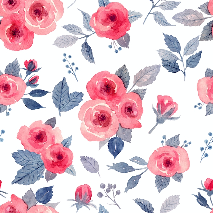 Loose Watercolor Roses Wallpaper | happywall.com