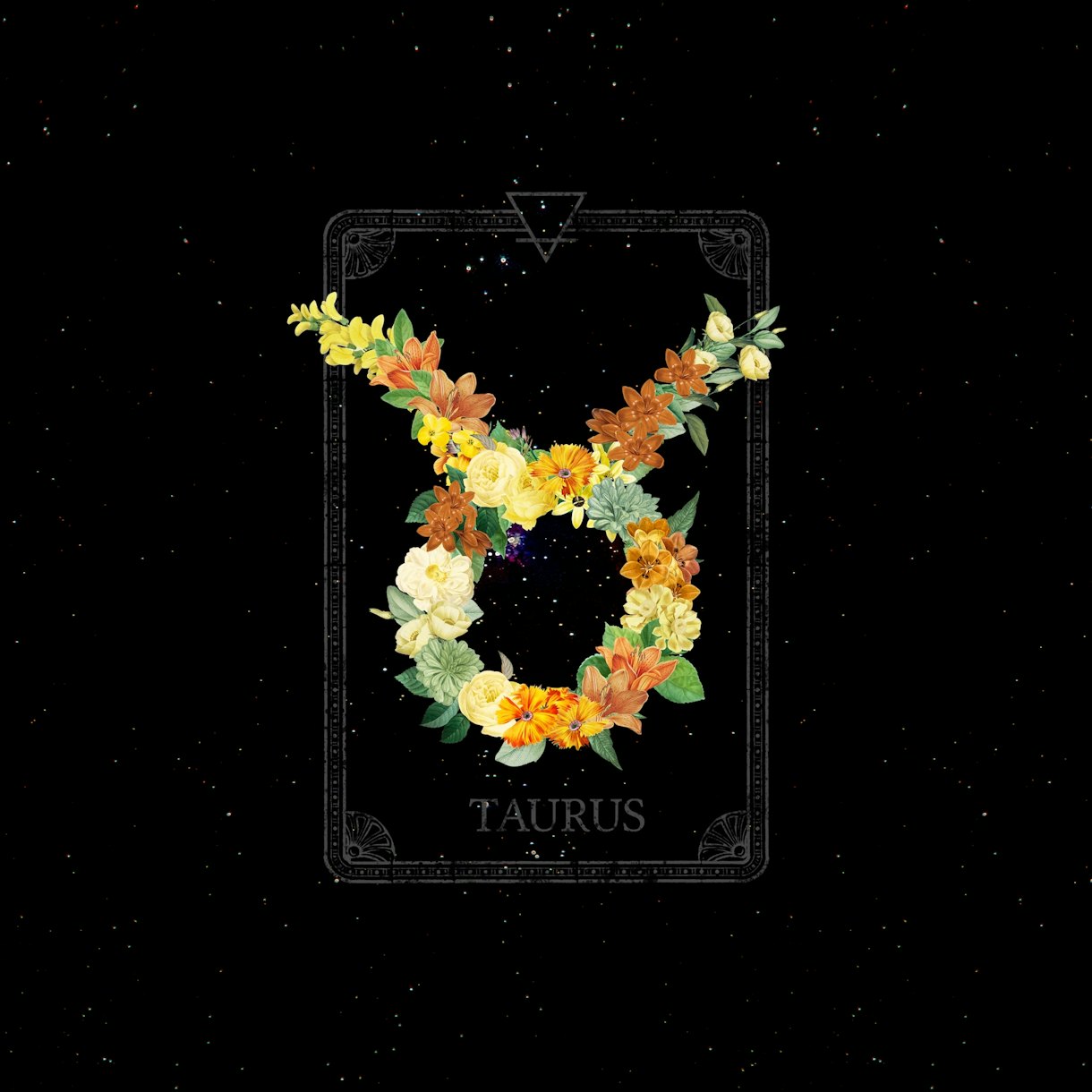 Floral Zodiac Sign Taurus Wallpaper - Buy Online at Happywall