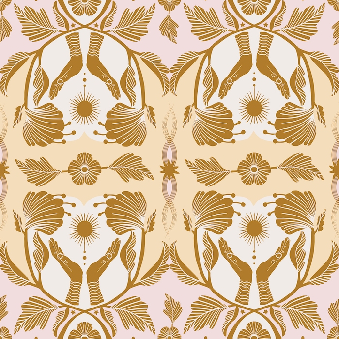 Invite the Sunlight Gold Pattern - happywall.com