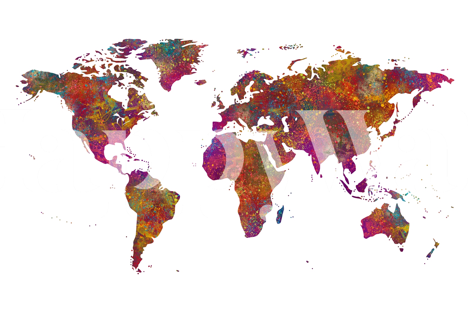 Colorful World Map Wallpaper for Modern Rooms
