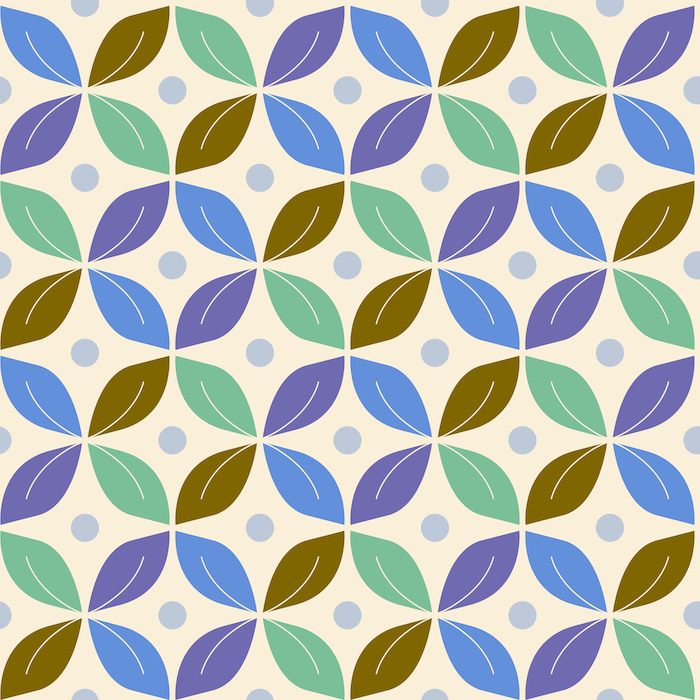 Retro Circles Periwinkle Mint Moss Wallpaper