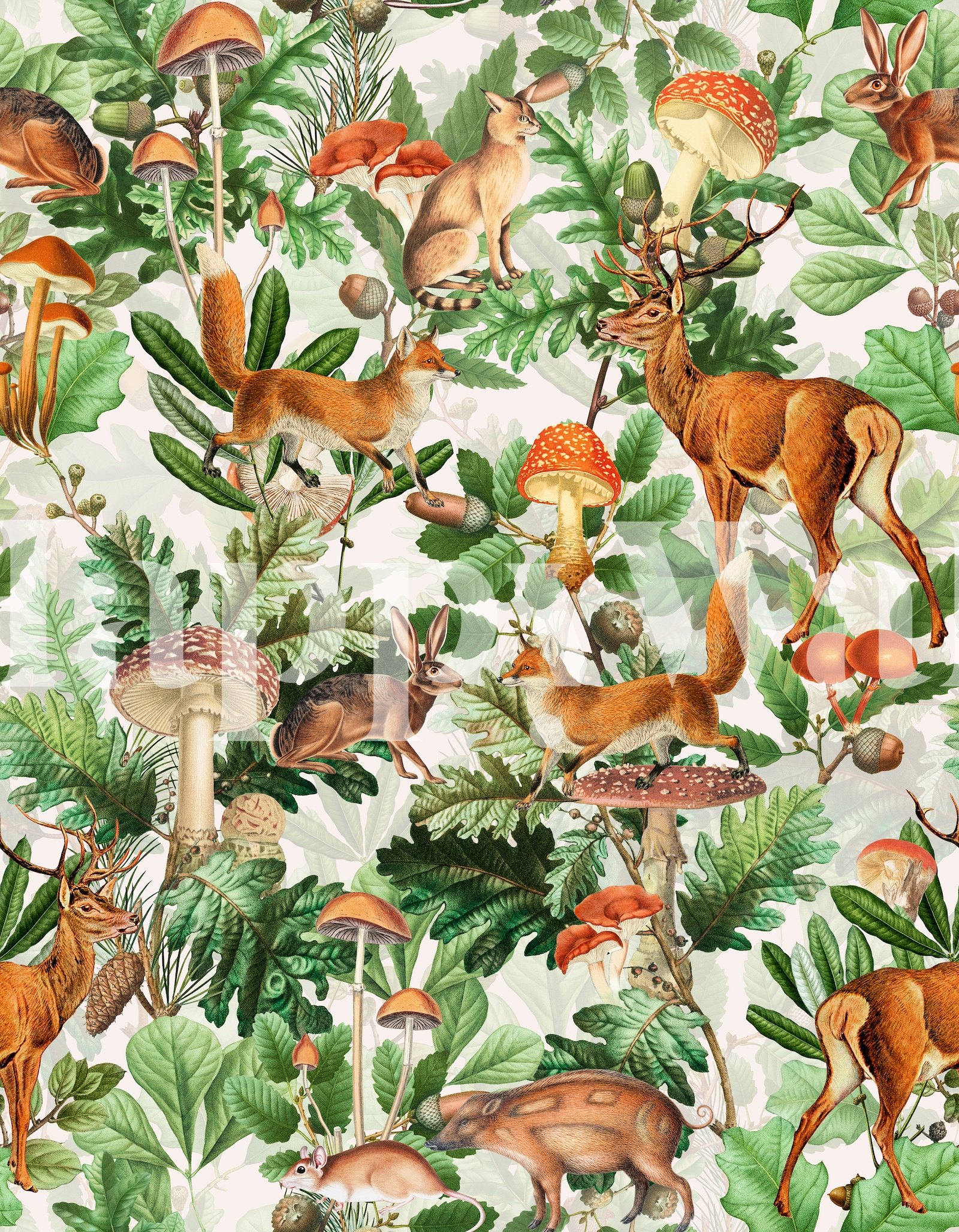 Wild Animals Autumnal Forest Wallpaper - Buy Online | Happywall