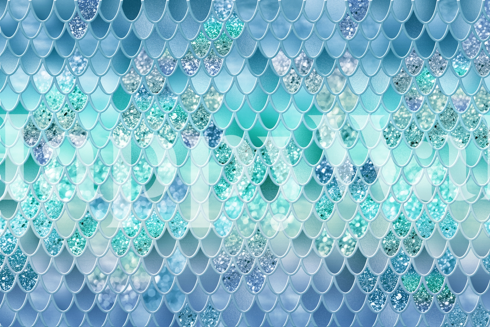 Mermaid Glitter Scales Wallpaper | Happywall.com