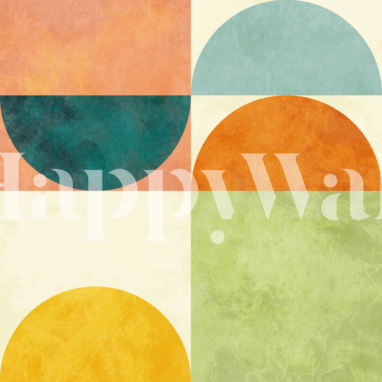 Colorful Checkers Mid-Century Modern 4 Wallpaper - Buy Online