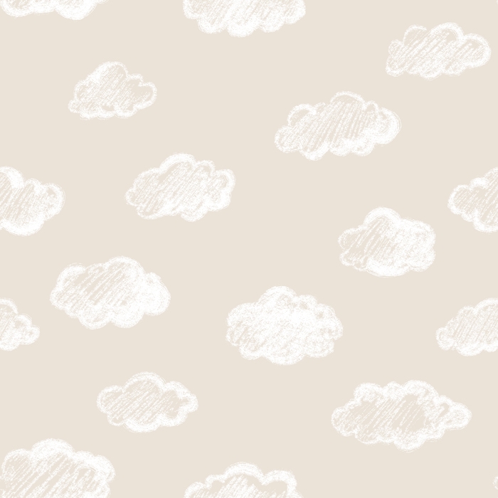 Chalk Clouds Cream Beige Wallpaper