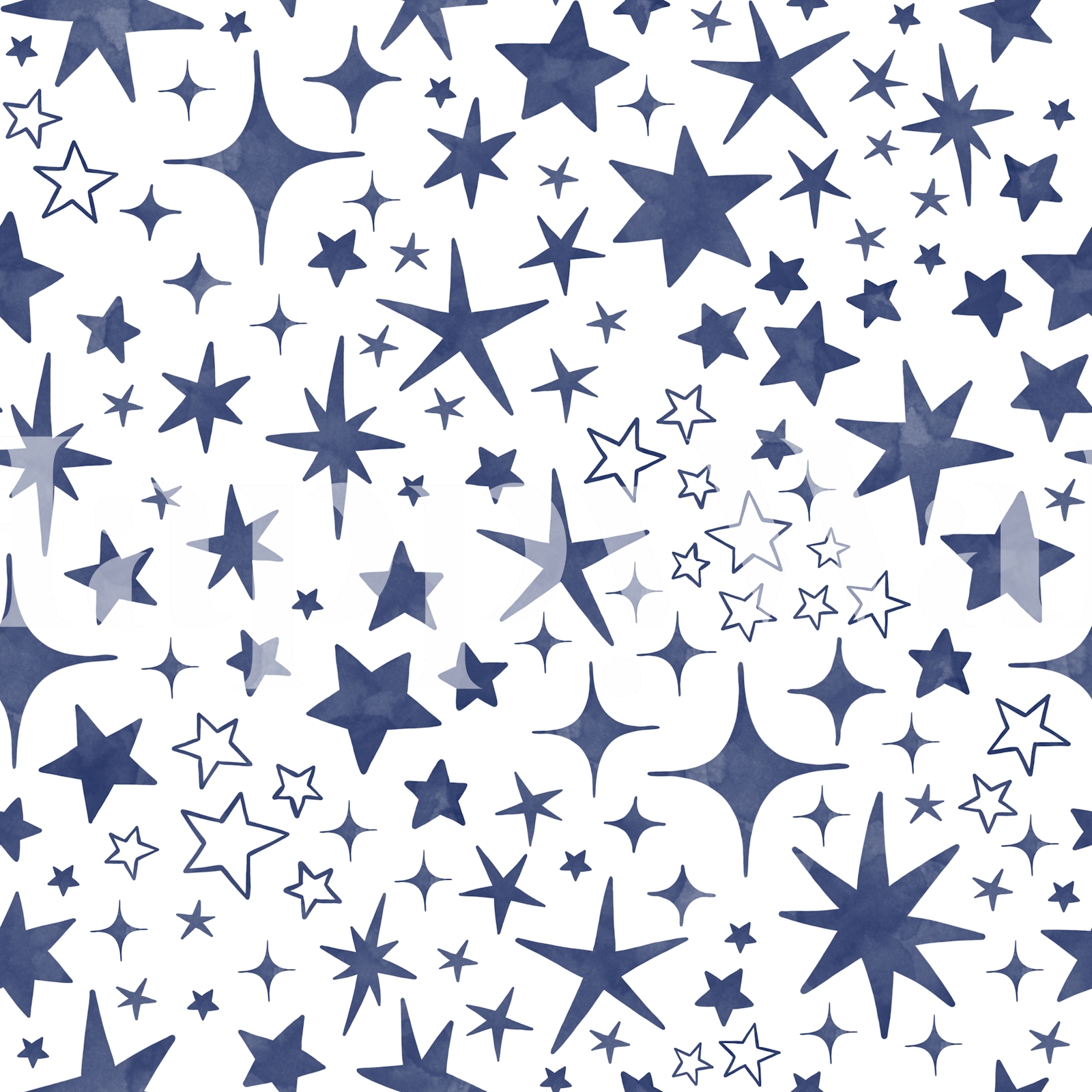 Navy Blue Starry Wallpaper for Kids Rooms