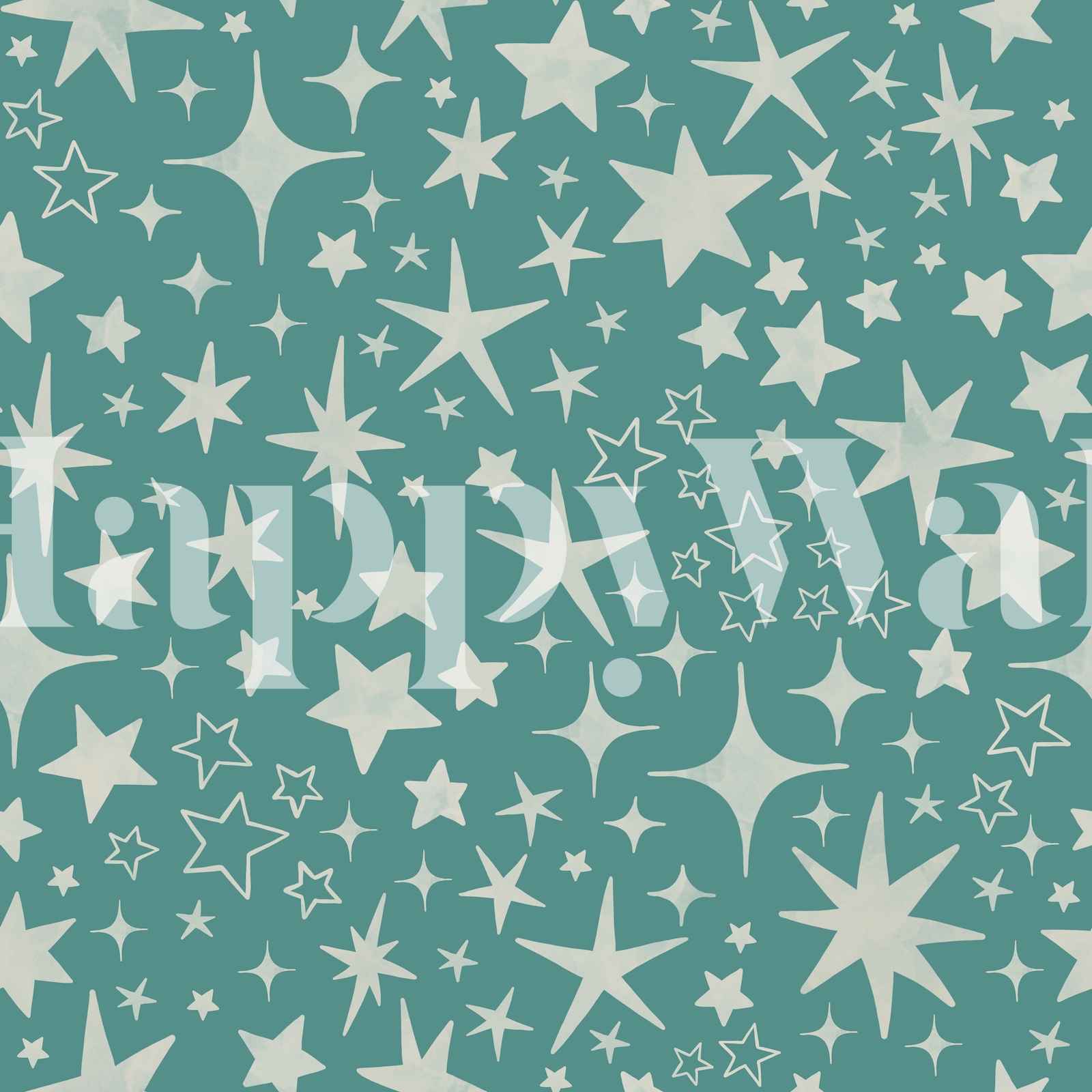 Teal Star Wallpaper for Kids Room