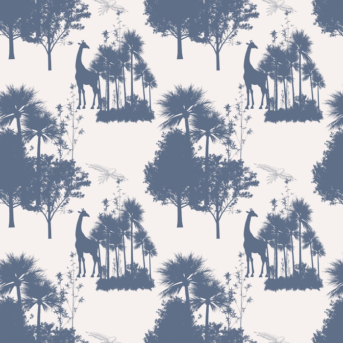 Motif Toile Safari Bleu papiers peint | Happywall