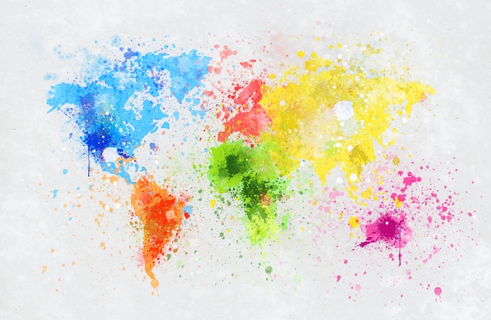 World Map Splash Wallpaper - Happywall