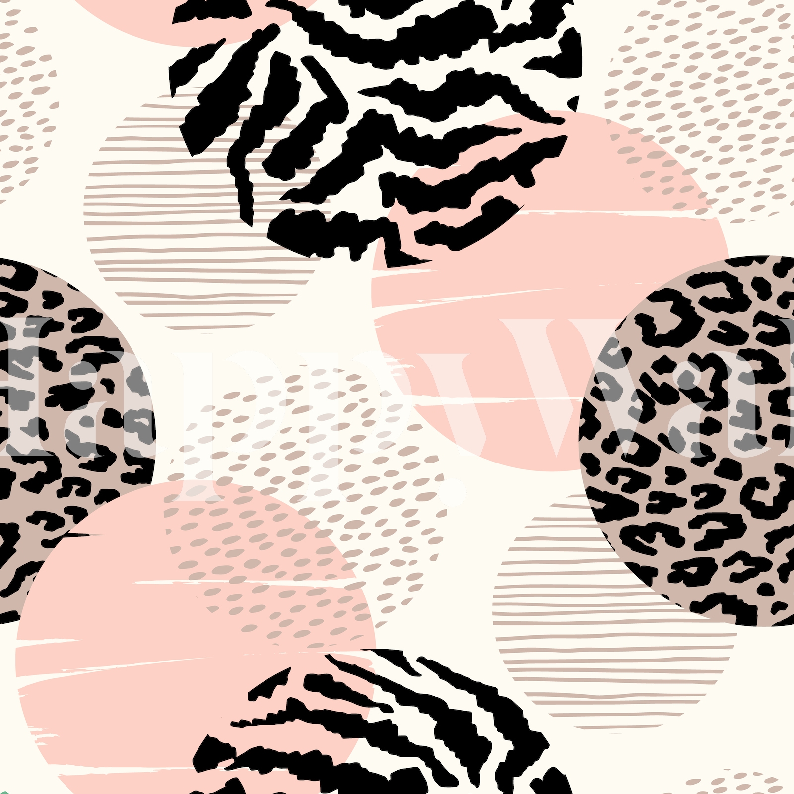 Blush Animal Print Circle Wallpaper