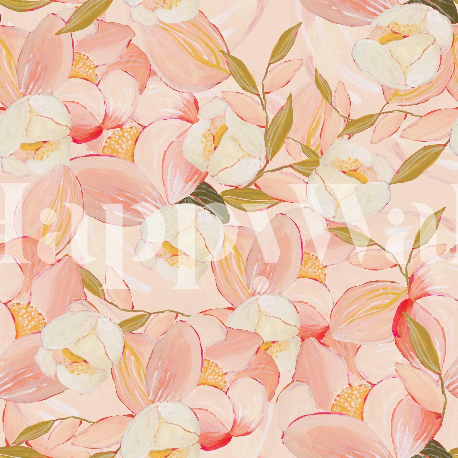 Blush Pink Floral Wallpaper for Bright Interiors