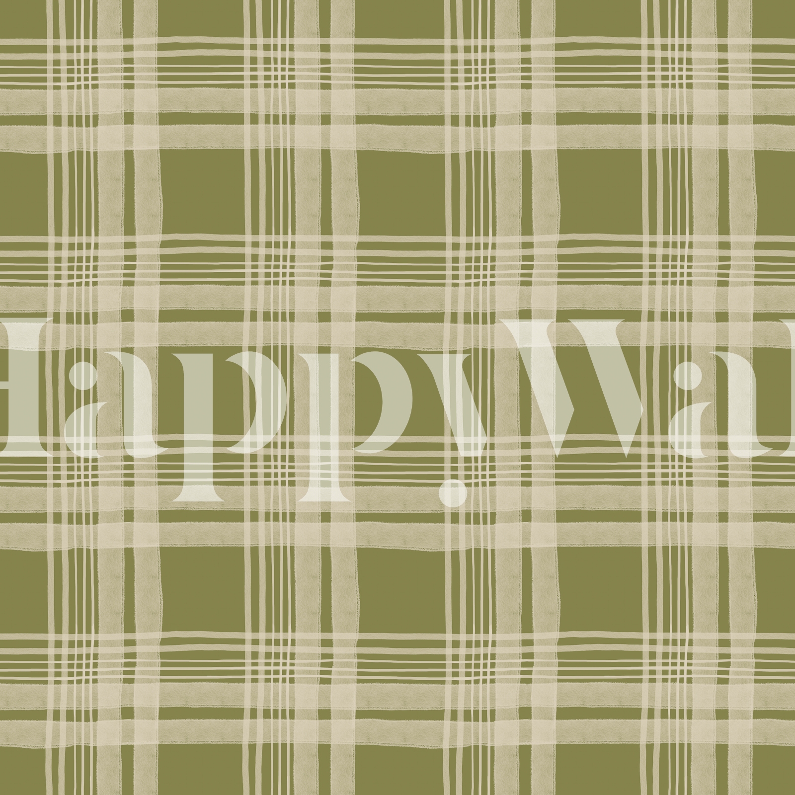 Green Rustic Plaid Wallpaper for Modern Decor