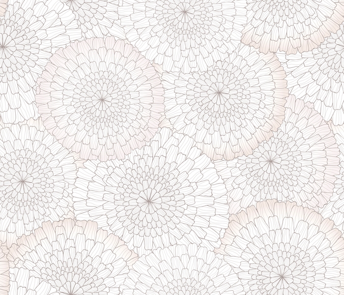 Buy Circular Line Flowers Wallpaper Online - Happywall