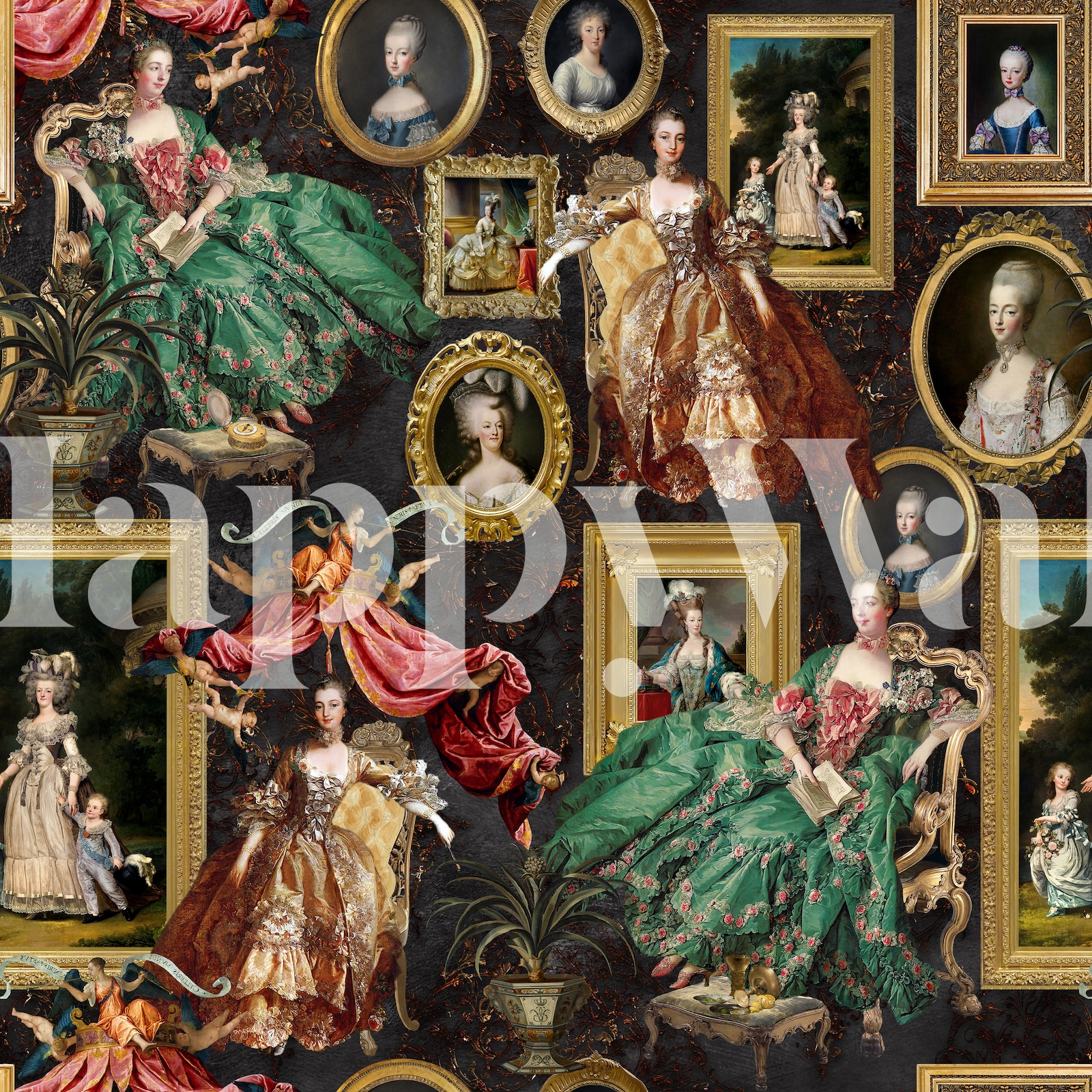 Rococo Historical Art Wallpaper Design