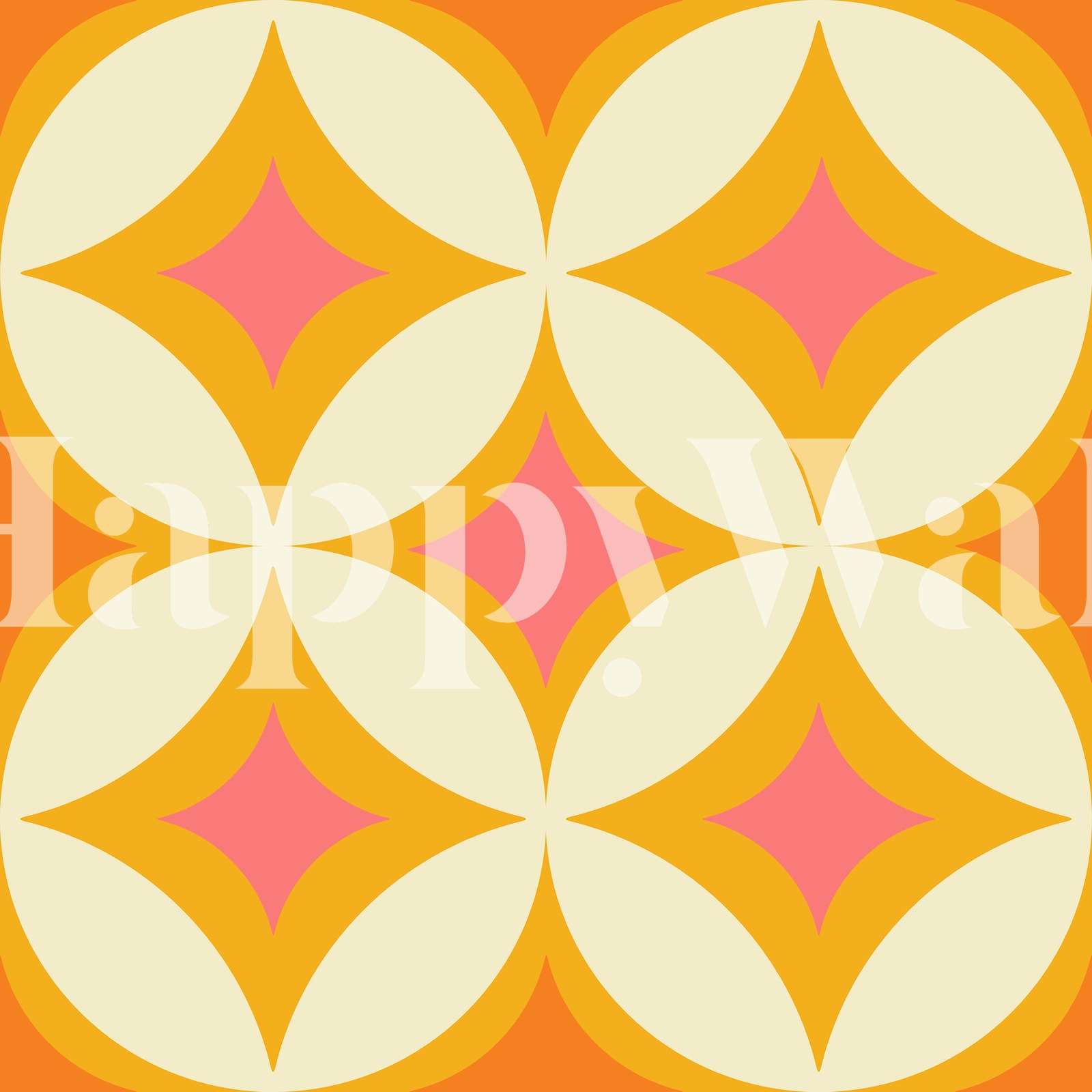 Retro Tiles Dot Pink Pattern Wallpaper - Buy Online at Happywall