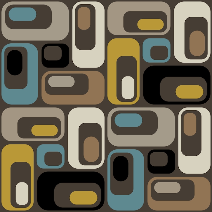 Retro Geometric Ovals Wallpaper for Modern Decor