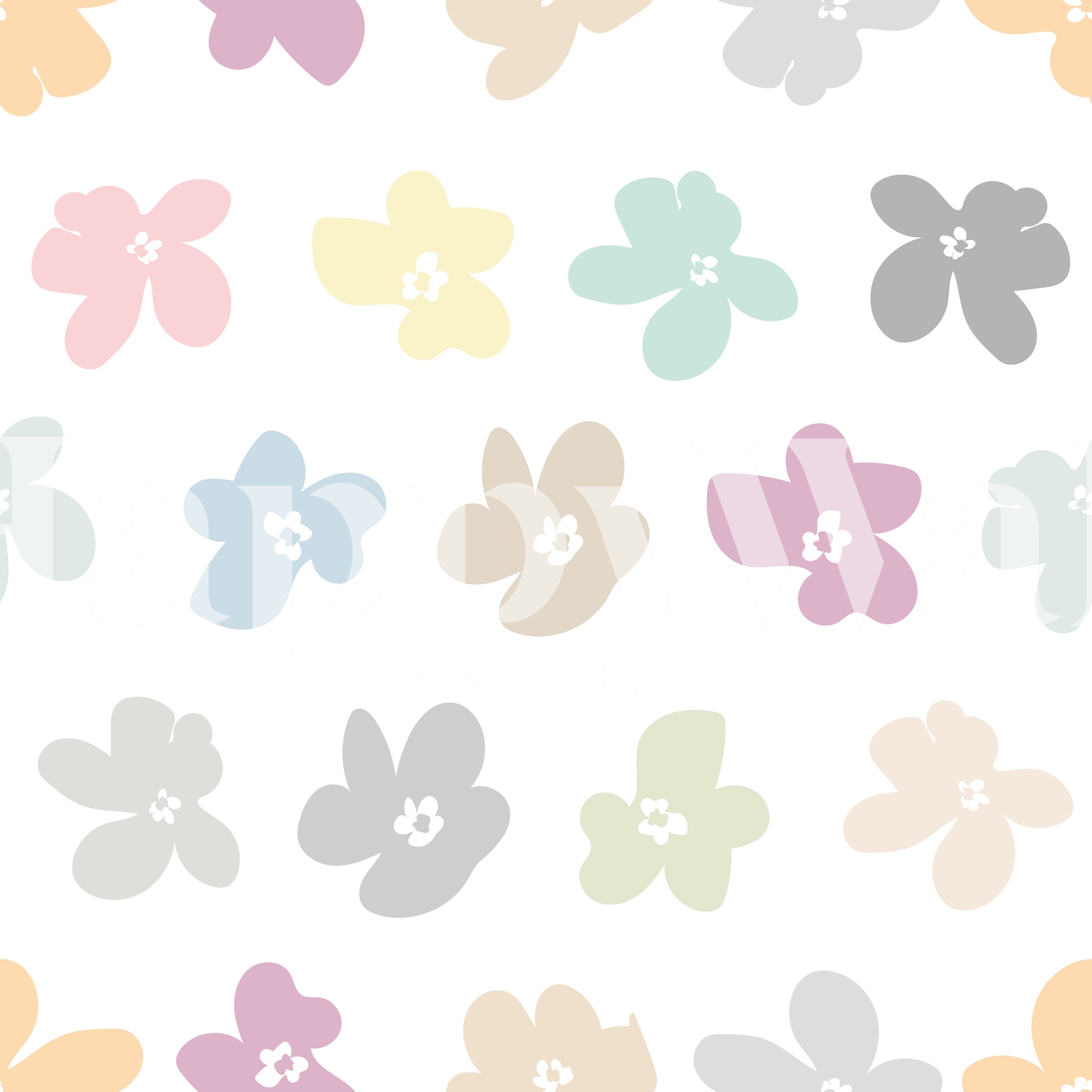Pastel Simple Flowers Seamless Fabric Design Pattern Wallpaper