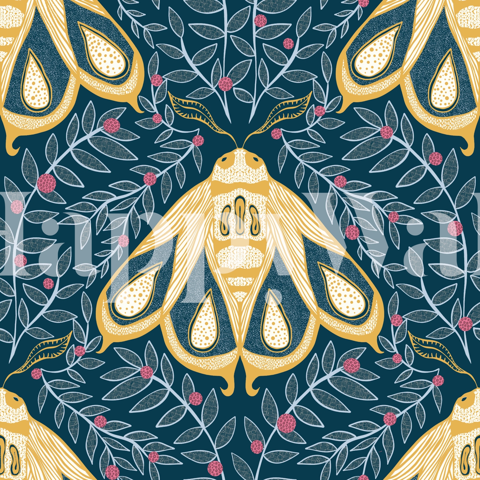 Buy Stunning Golden Moths Wallpaper on Happywall.com
