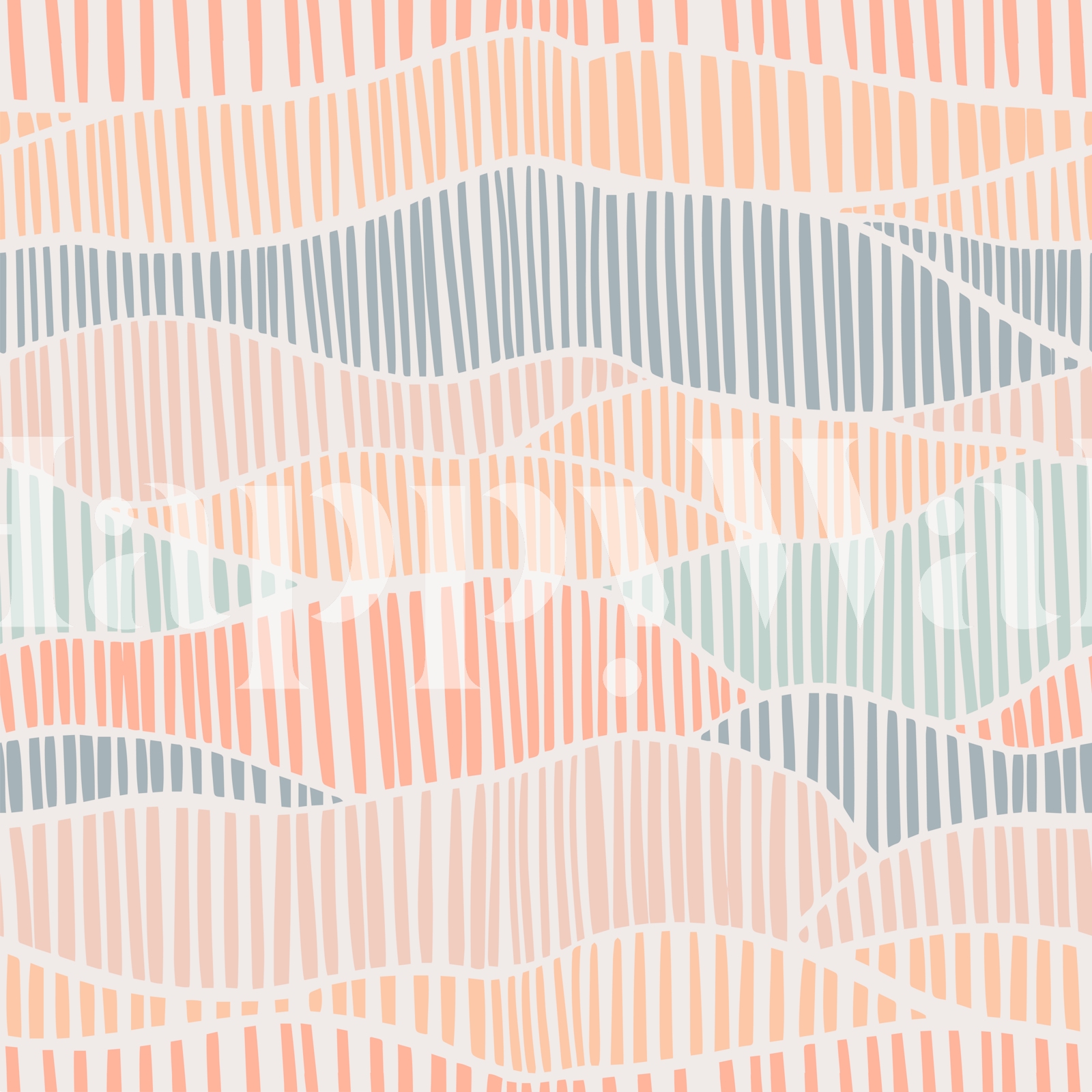 Boho Striped Mountains Wallpaper in Pastel Colors
