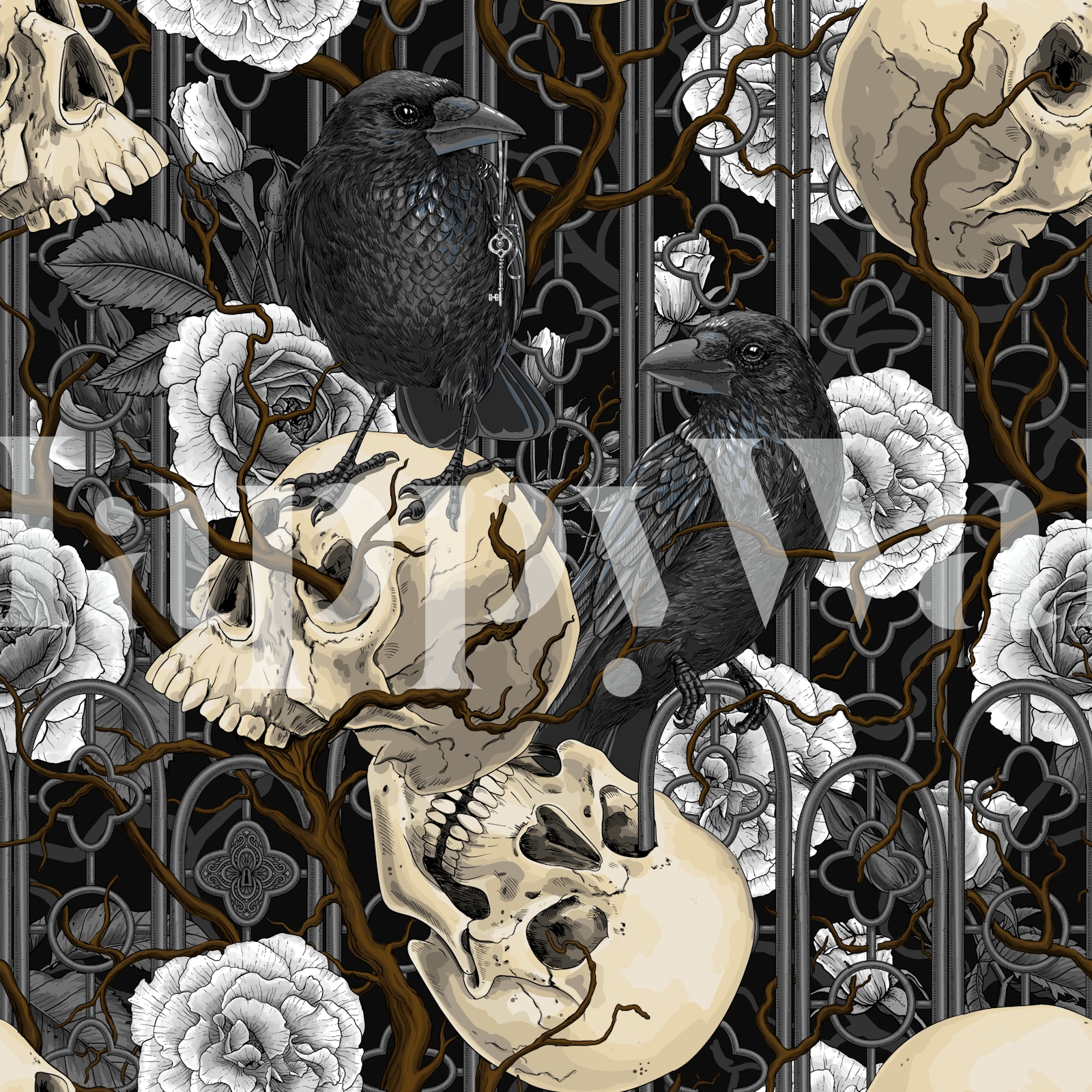 Raven's Secret Gothic Wallpaper | happywall.com