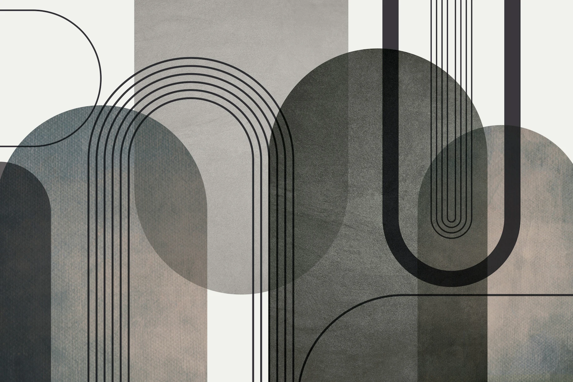 Buy Abstract Arches in Muted Tones Wallpaper | Happywall
