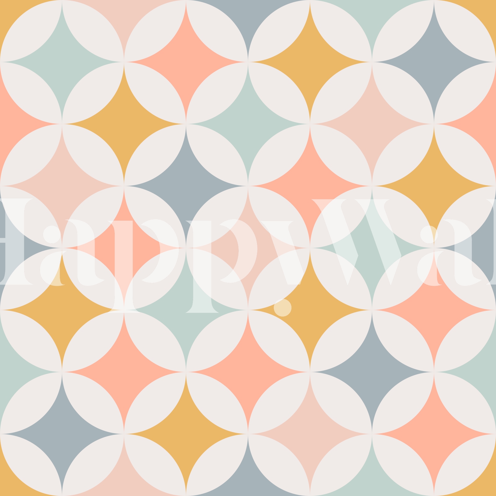 Mid Century Retro Shapes Wallpaper - Buy Now on Happywall