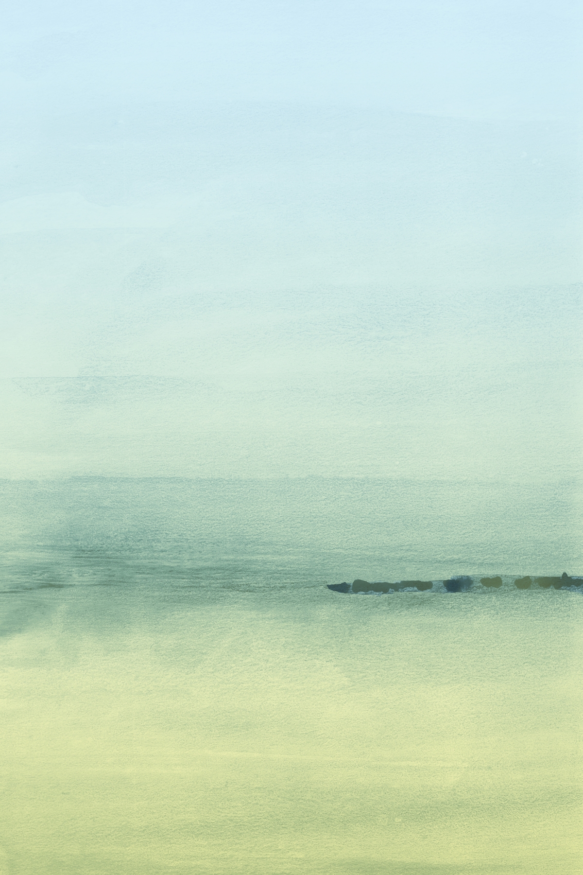 Greenish Watercolor Horizon Wallpaper - Buy Online at Happywall
