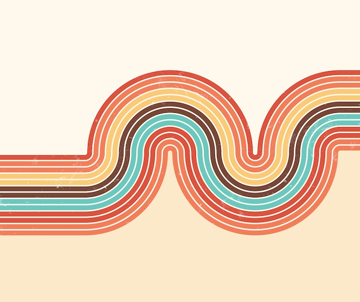 Retro Curvey Lines Wallpaper | Buy Online at Happywall
