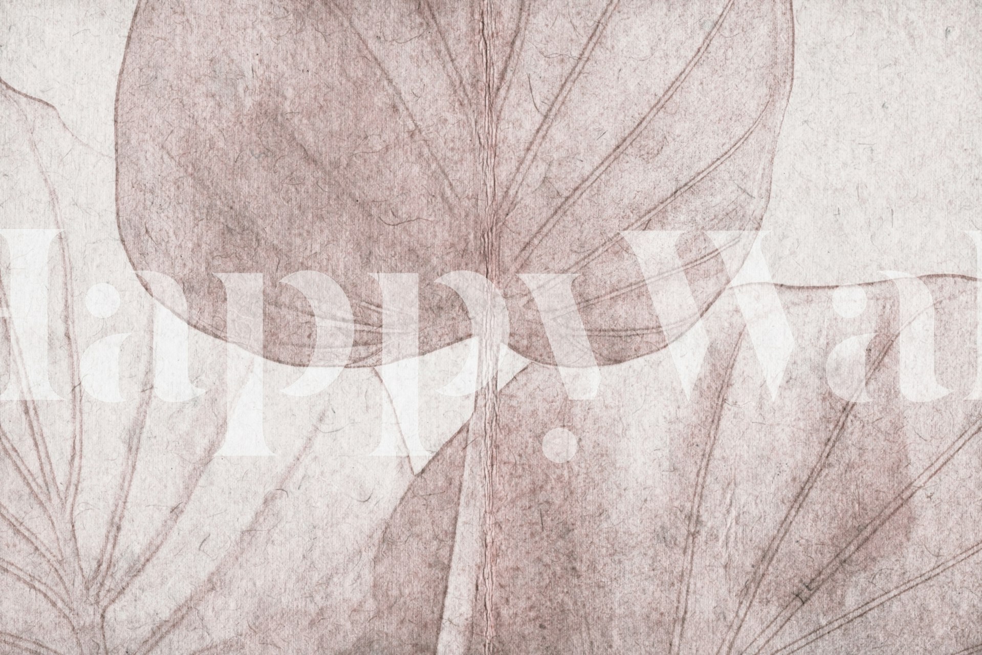 Earth Tones Japandi leaf behang | Happywall