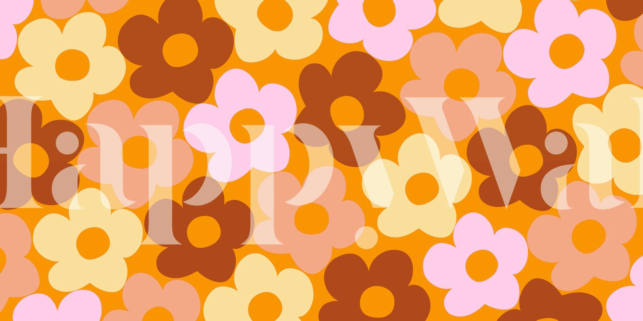 Retro Fall Daisies 3 Wallpaper - Buy Online | Happywall.com